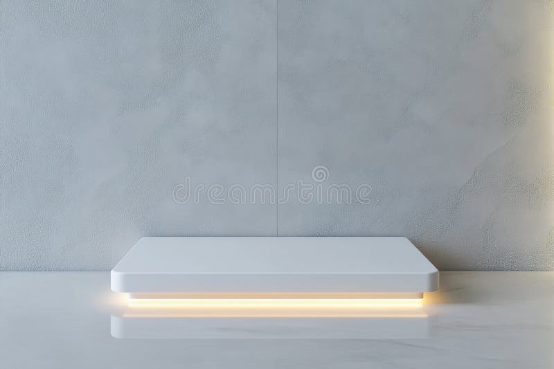 Minimalist Empty Display Platform with Soft Backlighting on Concrete ...
