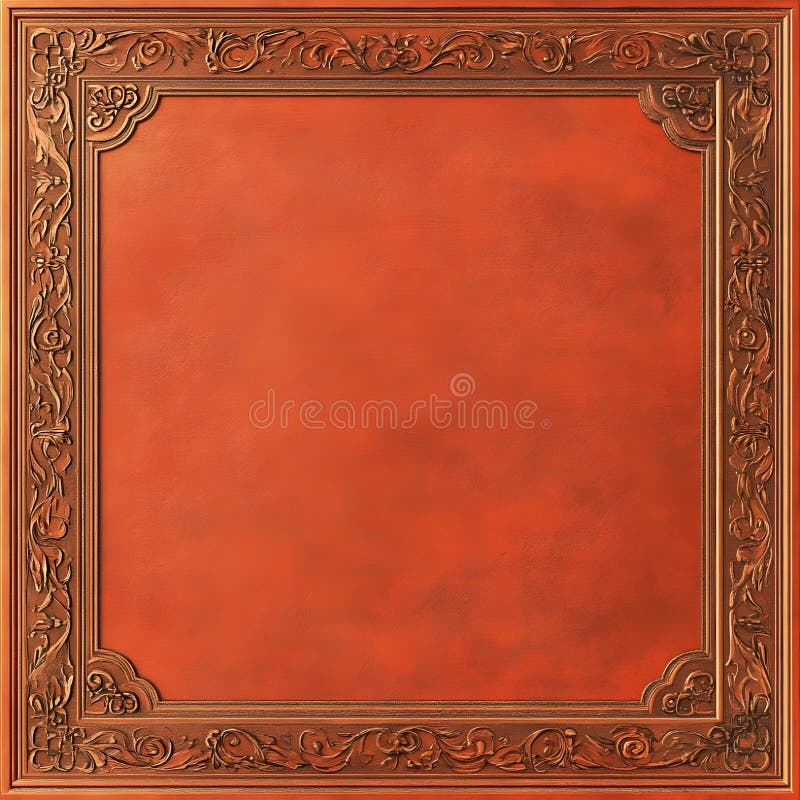 Minimalist Empty Picture Frame with Red Background. Stock Illustration ...
