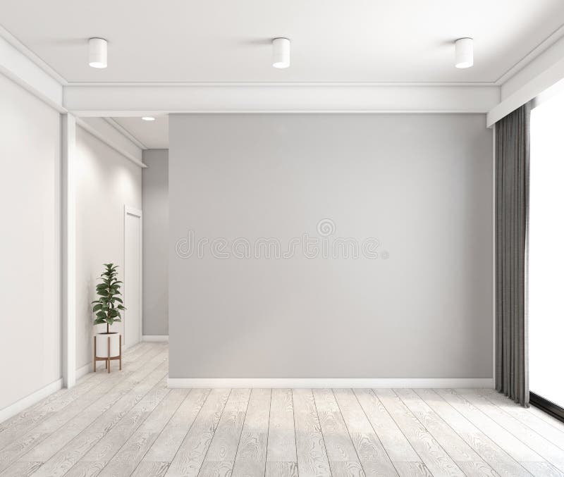 Empty Room in Minimalist Style. 3D Rendering Stock Illustration ...