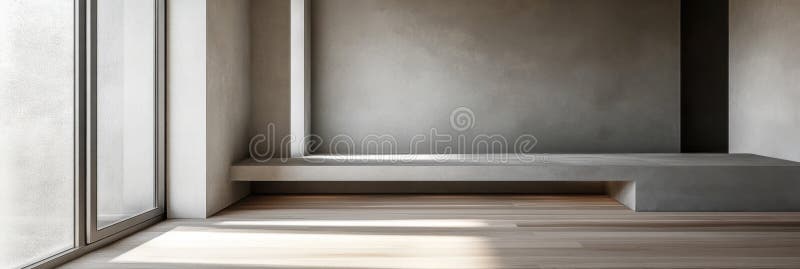 Minimalist Empty Room Interior with Natural Light and Wooden Flooring ...
