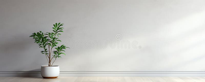 Minimalist empty room stock illustration. Illustration of decoration ...