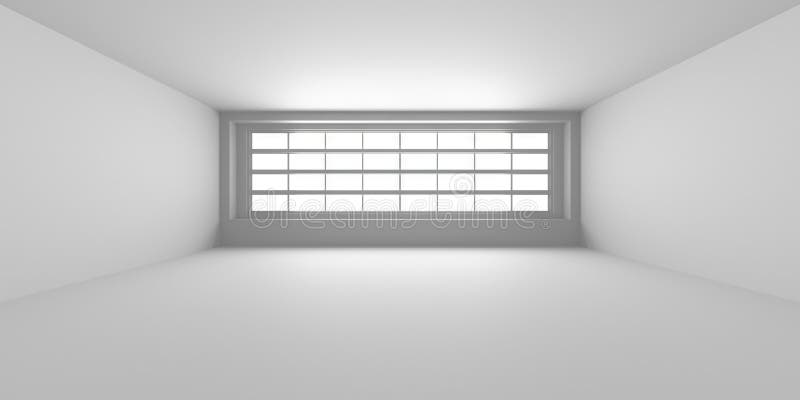 Minimalist Empty Room with Modern Grid Window Design Stock Illustration ...
