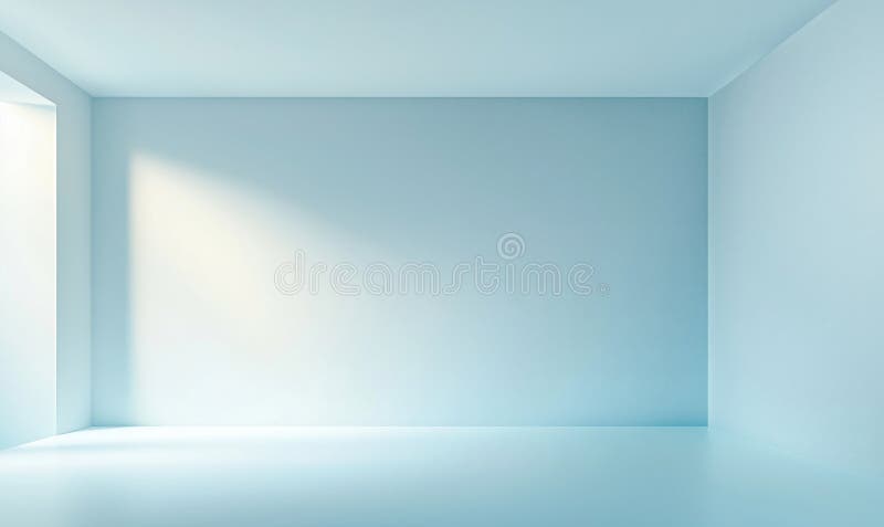 Minimalist Empty Room with Soft Blue Lighting and Clean Lines for ...