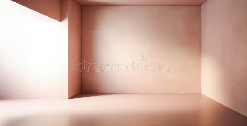 Minimalist Empty Room with Soft Light and Shadow Stock Illustration ...
