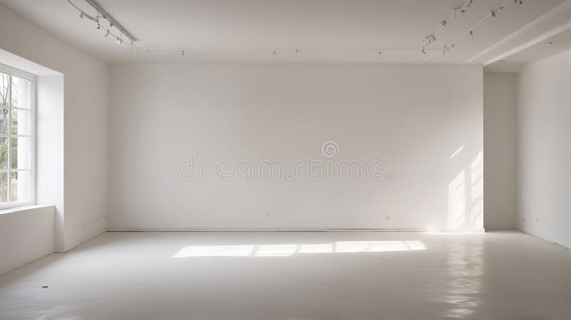 Minimalist Empty Room with White Walls and a Minimalist Design. Side ...