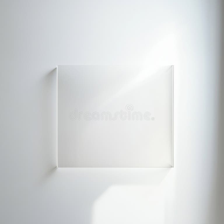 Minimalist Empty Square Frame on Light Wall with Subtle Shadow Play in ...