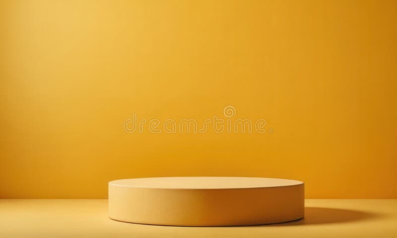 Minimalist Empty Yellow Platform for Display or Stage on a Matching ...