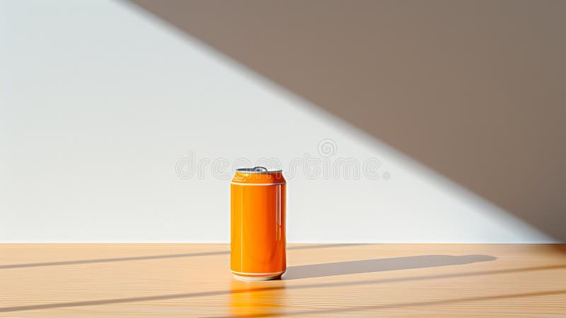 Minimalist Energy Drink Can on Table: Modern Photography with Hyper ...