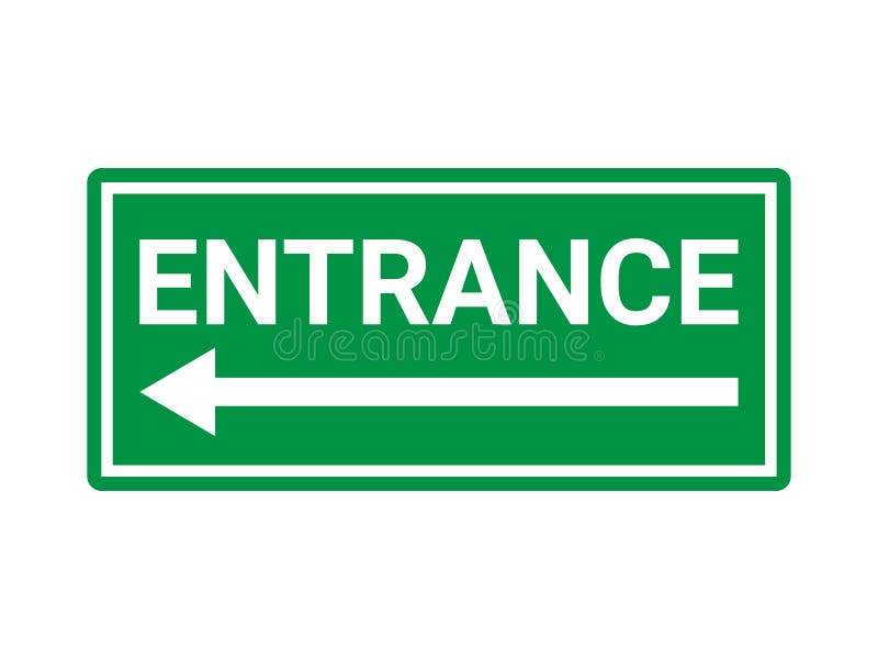 Entrance Arrow Sign Board Vector Illustration Stock Vector ...