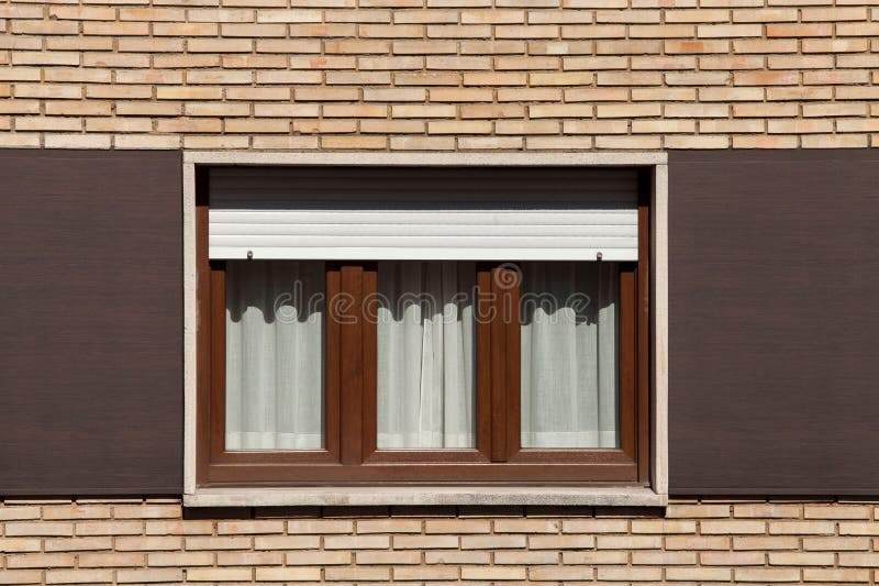 Minimalist European Building with a Side Window. Stock Image - Image of ...