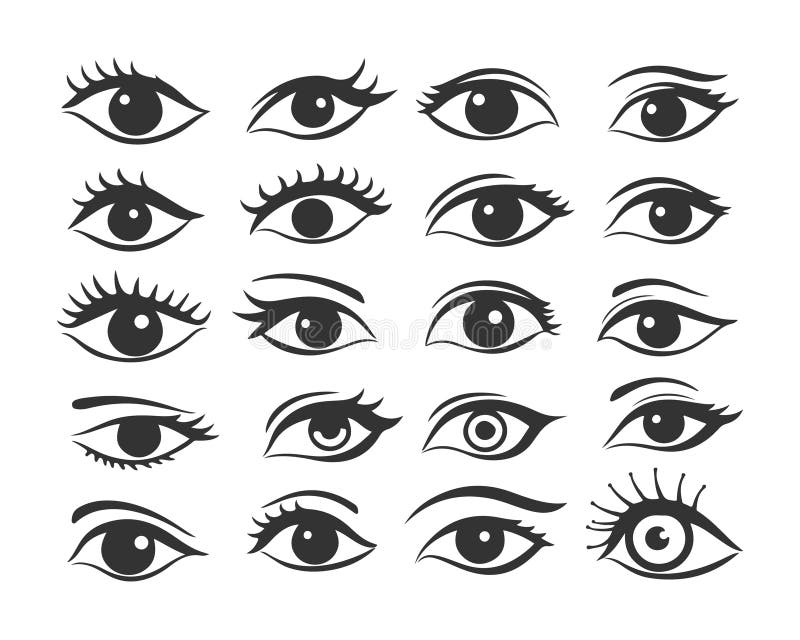 Minimalist Eye Icon Vector Collection on a White Background Stock ...