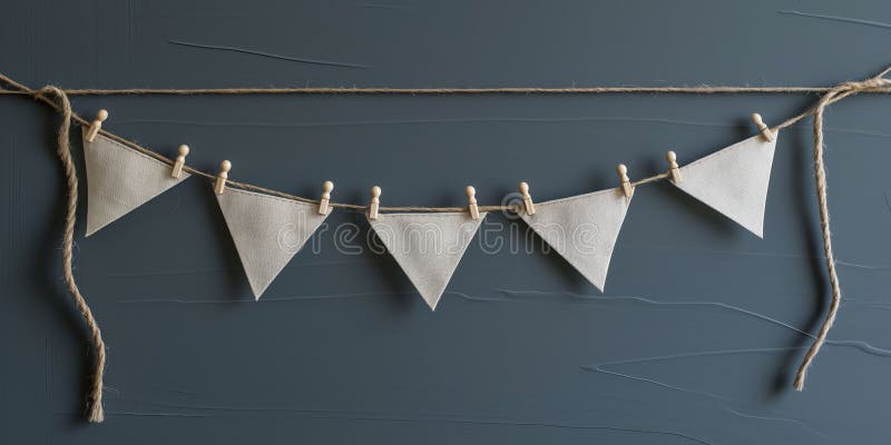 The Minimalist Fabric Bunting, Elegant White Triangular Pennants ...