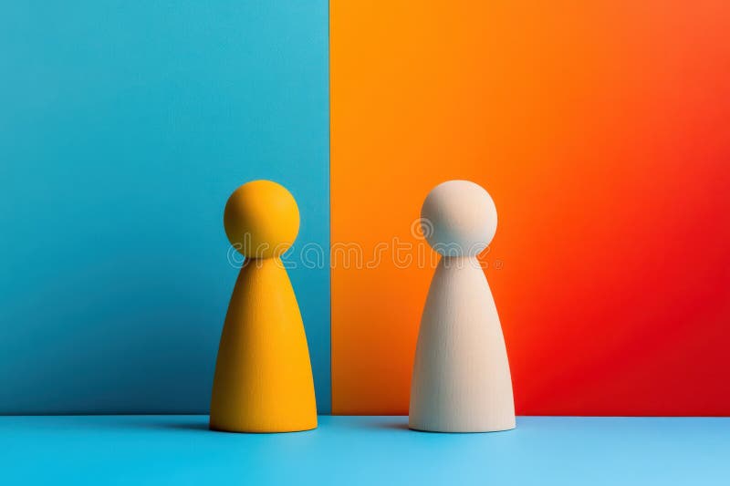 Minimalist Faceless Figures in Abstract Conversation Stock Image ...