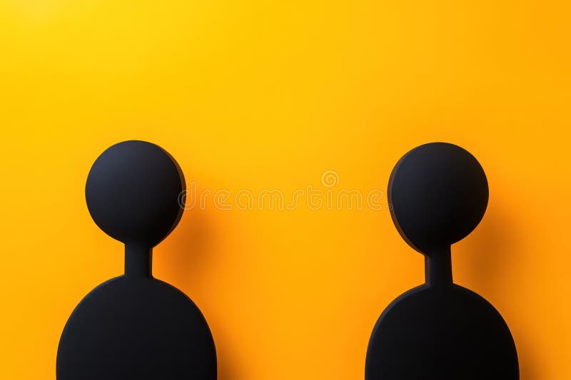 Minimalist Faceless Figures in Abstract Conversation Stock Image ...