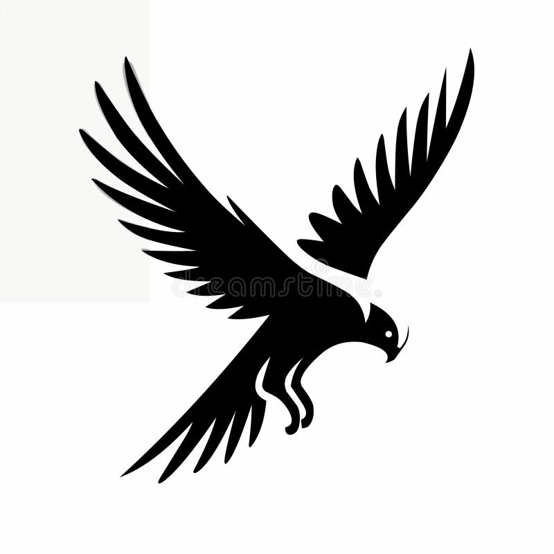 A Minimalist Falcon Silhouette in a Diving Pose Stock Illustration ...