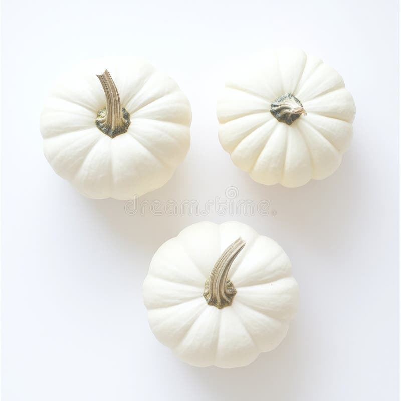 Minimalist Thanksgiving Greeting Three White Pumpkins Stock Photos ...