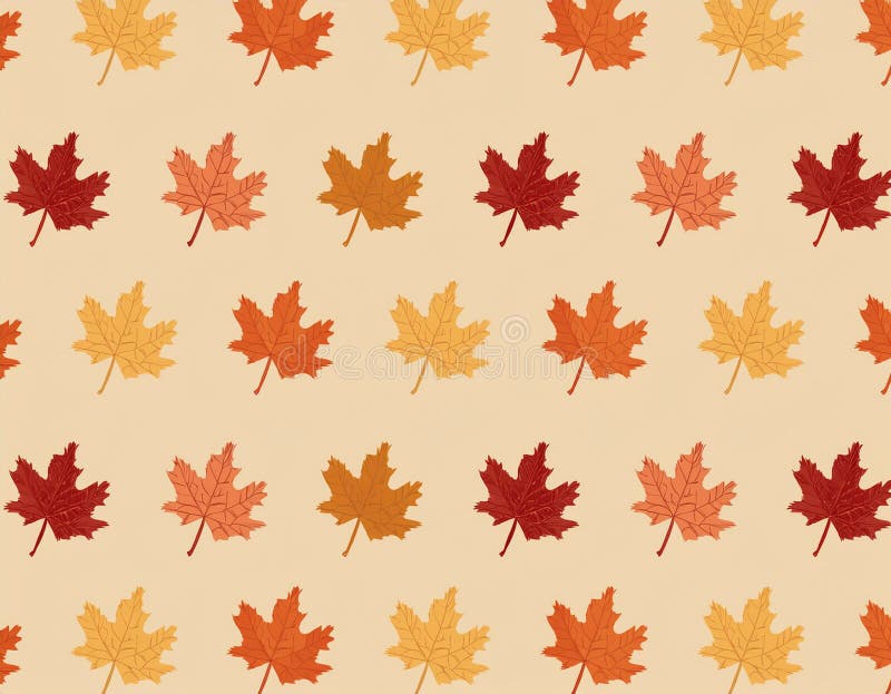 Minimalist Falling Leaves Pattern Autumn Hues on Neutral Background ...