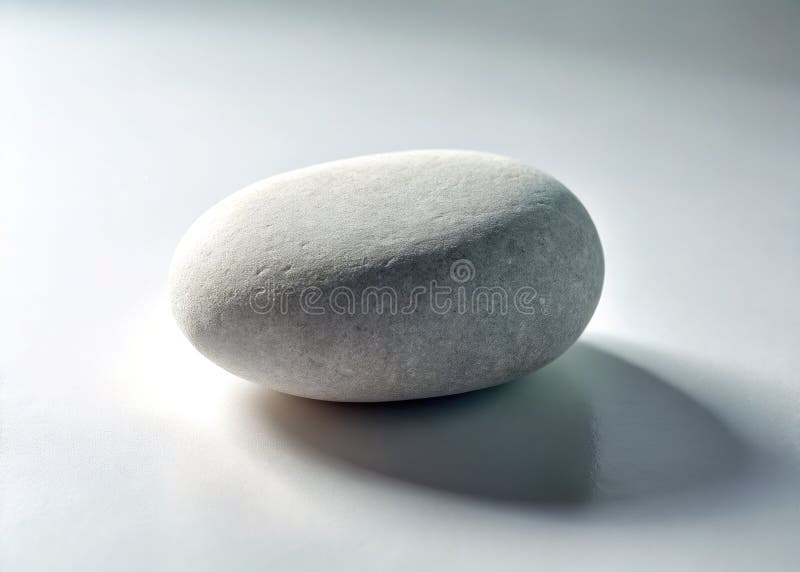 Minimalist Fashion Editorial a Single Smooth Stone Against a Pristine ...