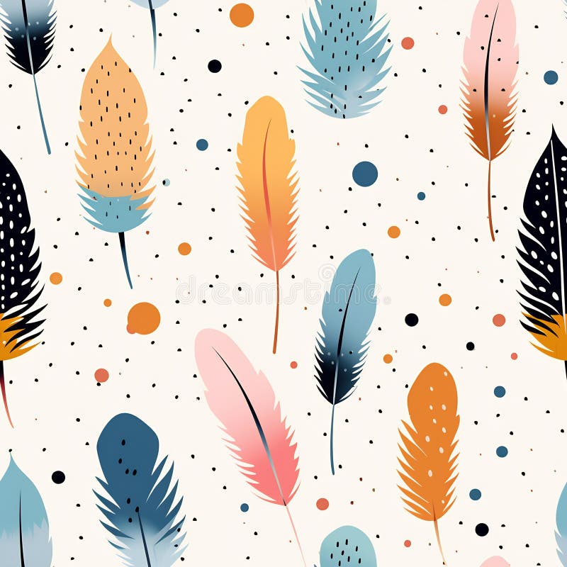 Minimalist Feather Pattern with Dots Stock Photo - Image of creative ...