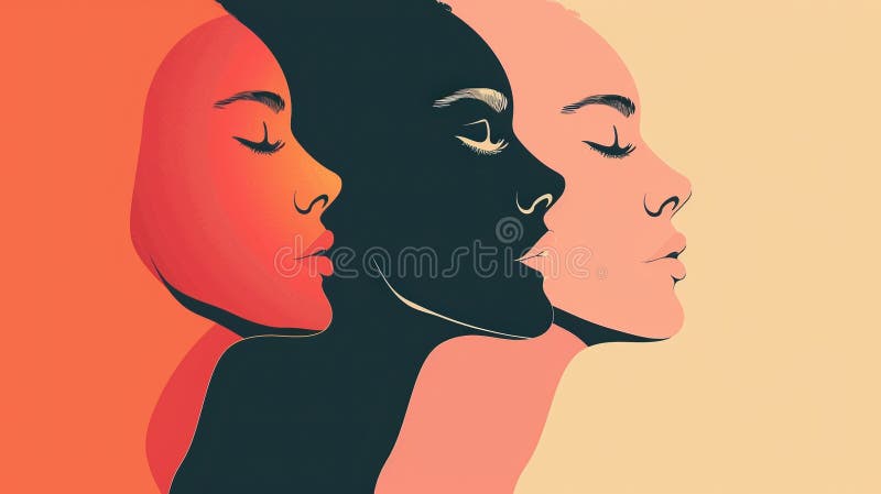 Minimalist Female Silhouette in White Representing Introspection and ...