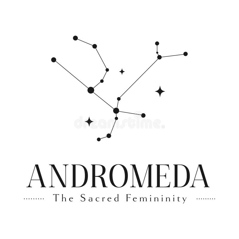 Andromeda. Stellar Star Logo Concept. Constellation with Text. Stock ...