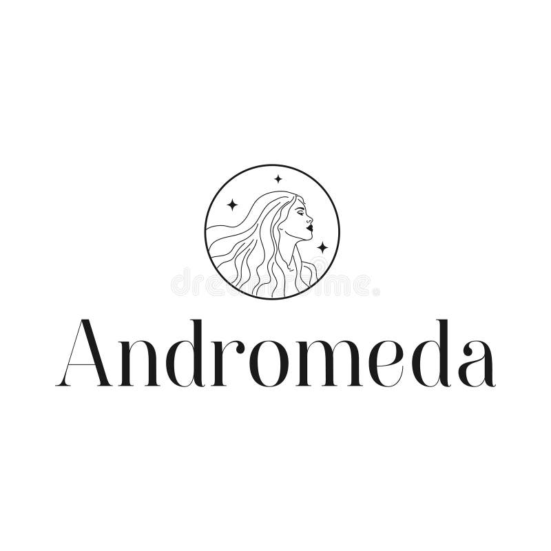 Andromeda with Text. Stellar Star Logo Concept. Composition-2. Stock ...