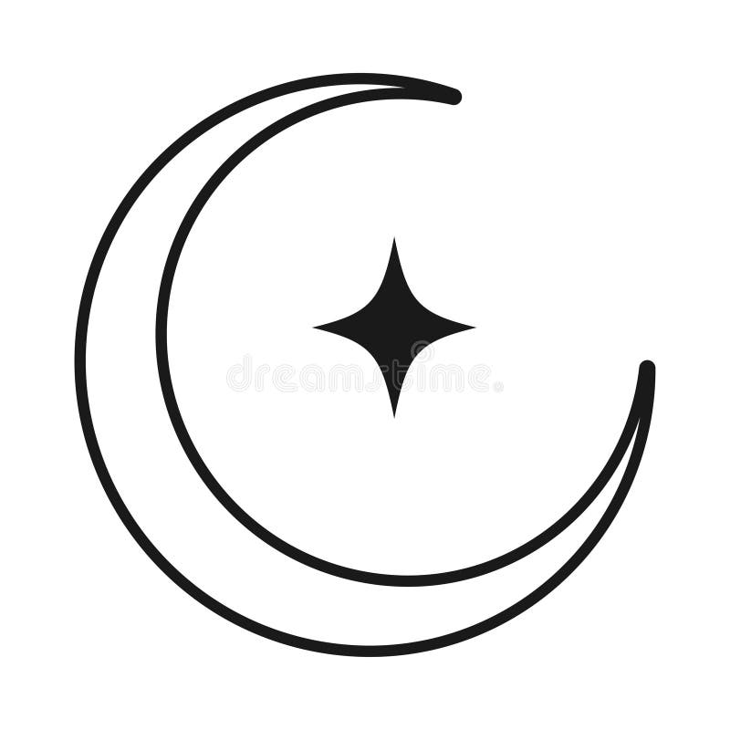 Crescent and Star. Stellar Star Logo Concept. Cosmic Logo. Stock Vector ...