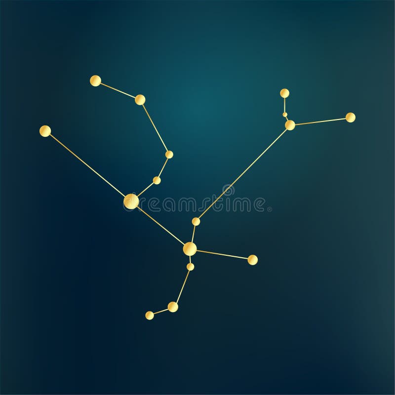 Constellation Andromeda. Stellar Star Logo Concept Gold. Stock Vector ...