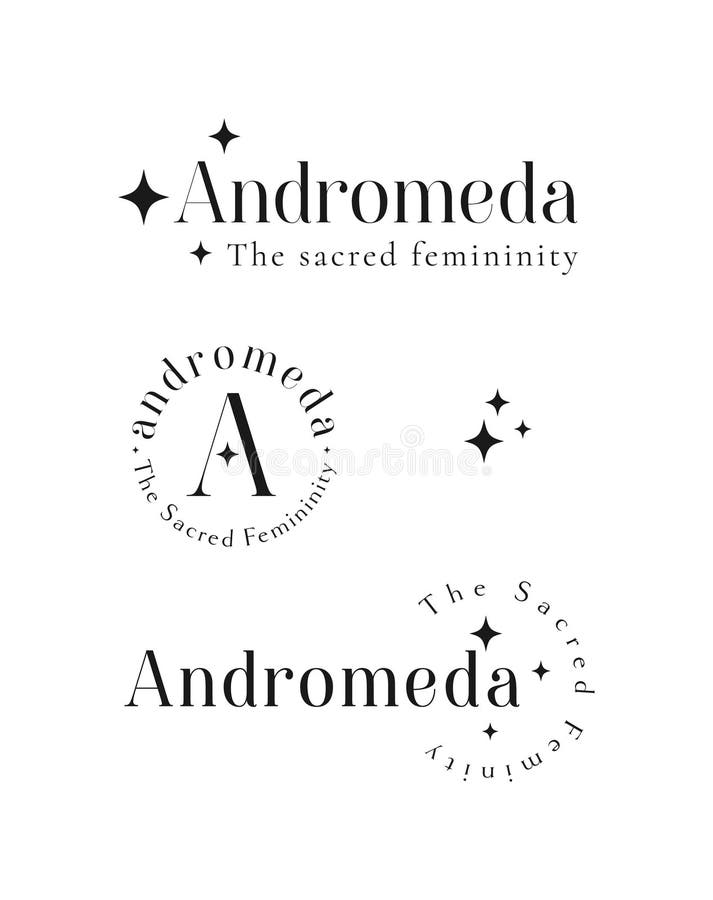 Stellar Star Logo Andromeda Minimal Concept. Black Option. Stock Vector ...