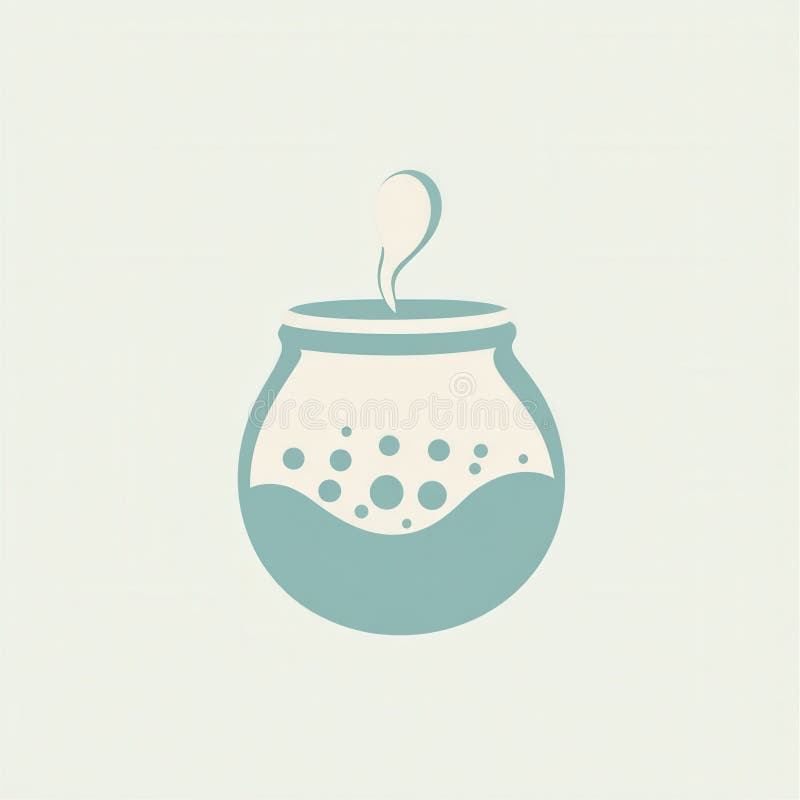 Minimalist Fermentation Logo Featuring an Abstract Jar with Bubbles on ...