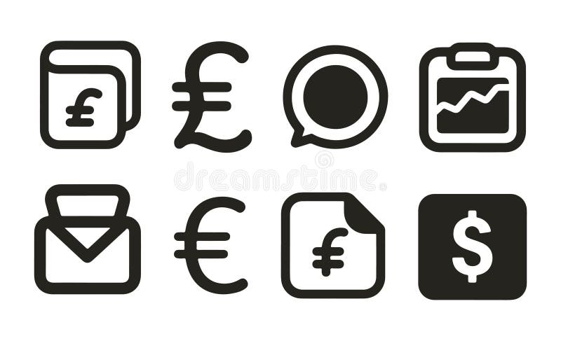 Minimalist Finance Icons Set â€ Currency, Wallet, Graph Vector Pack ...
