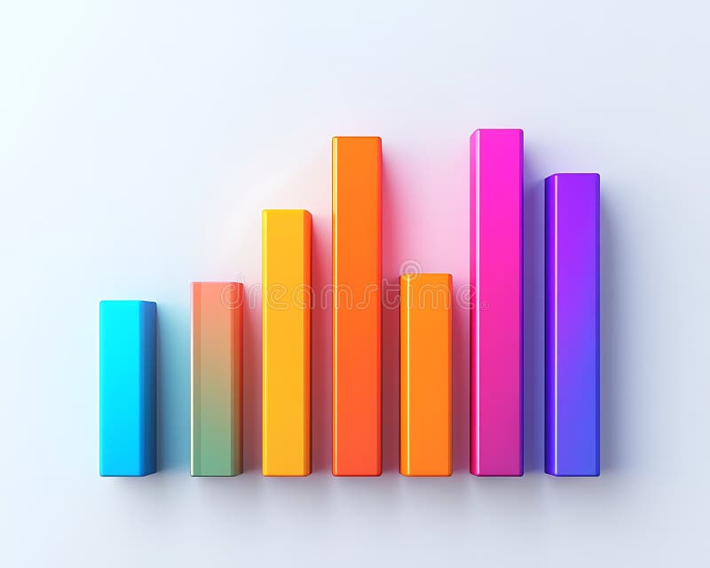Minimalist Financial Bar Chart with Bold Hues on White Stock ...