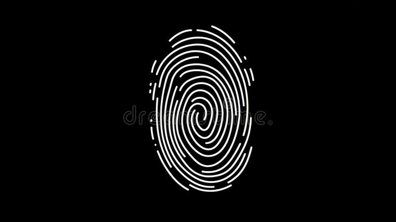 Minimalist Fingerprint Illustration with a Digital Lock Overlay ...