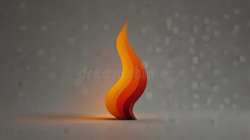 A Minimalist Fire Shape Created with Smooth Gradients of Orange and ...