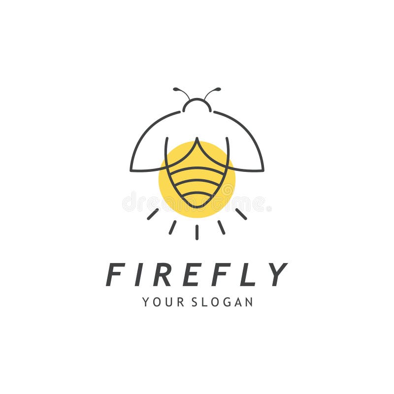 Minimalist Firefly Logo Design Stock Illustration - Illustration of ...