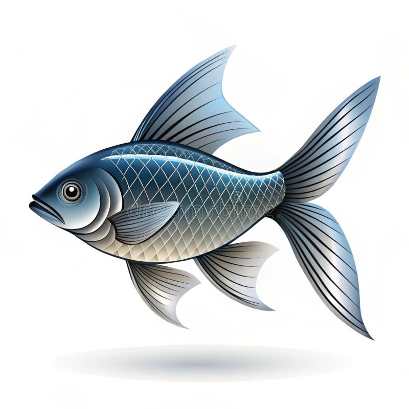 Minimalist Fish with Abstract Tail Design Stock Illustration ...