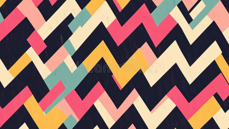 Minimalist Flat Abstract Illustrations of Sharp Zigzag Patterns 169 ...