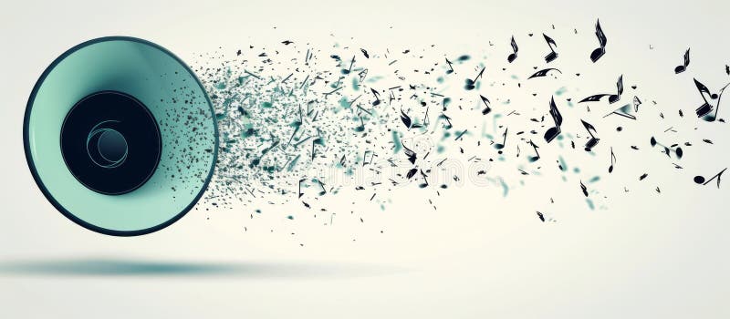 A Minimalist Flat 2D Vector Style Speaker on the Left Side of a ...