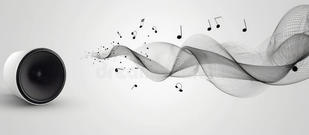 A Minimalist Flat 2D Vector Style Speaker on the Left Side of a ...