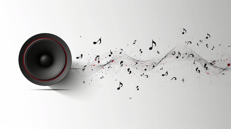 A Minimalist Flat 2D Vector Style Speaker on the Left Side of a ...