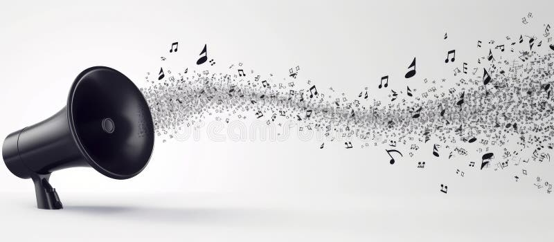 A Minimalist Flat 2D Vector Style Speaker on the Left Side of a ...