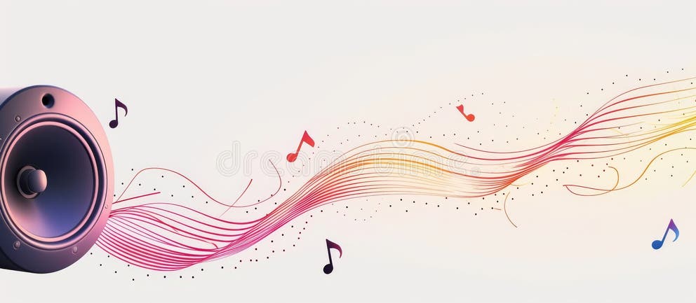 A Minimalist Flat 2D Vector Style Speaker on the Left Side of a ...