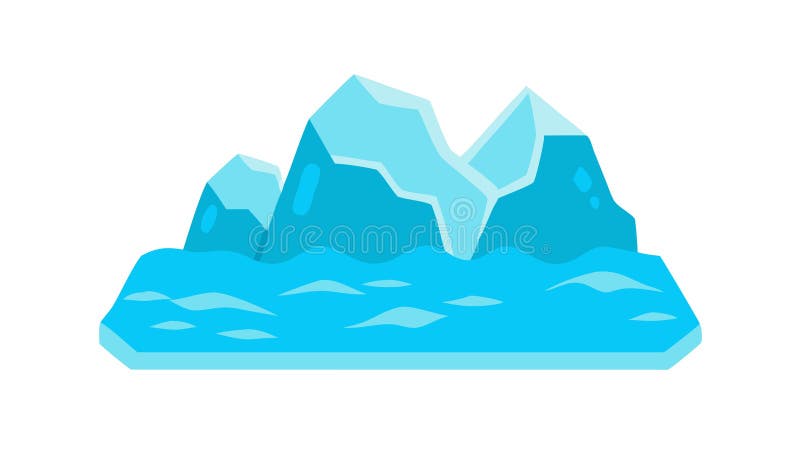 Minimalist Flat Design Iceberg Icon, Cold Environment, Vector Design ...