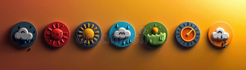 Minimalist Flat Design Weather Icon Set Stock Illustration ...