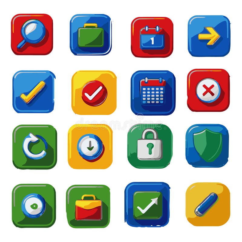 Minimalist Flat Icon, Customer Service Icon Set. Stock Illustration - Illustration of service ...