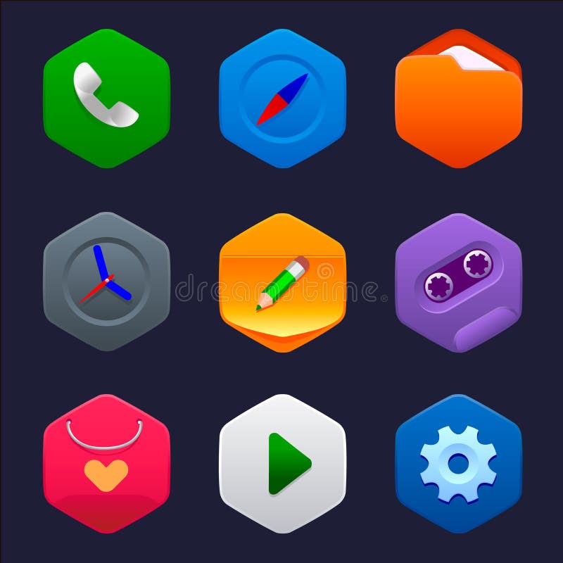 Minimalist flat icons 06 stock vector. Illustration of business - 35318505