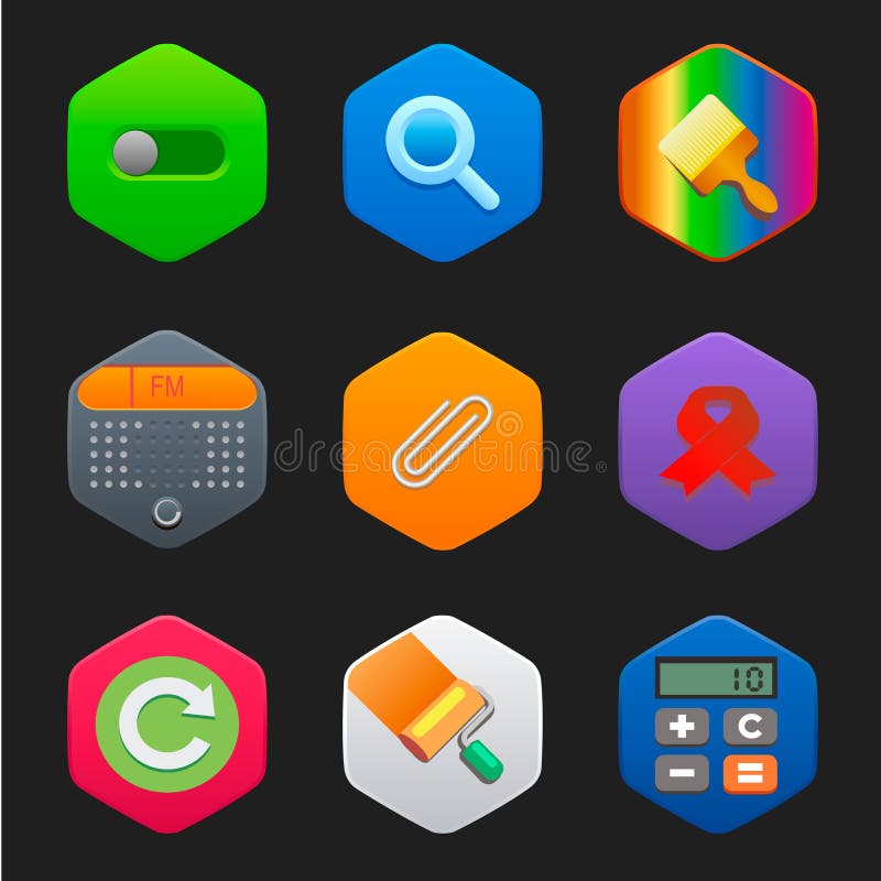 Minimalist flat icons C stock vector. Illustration of office - 35398545