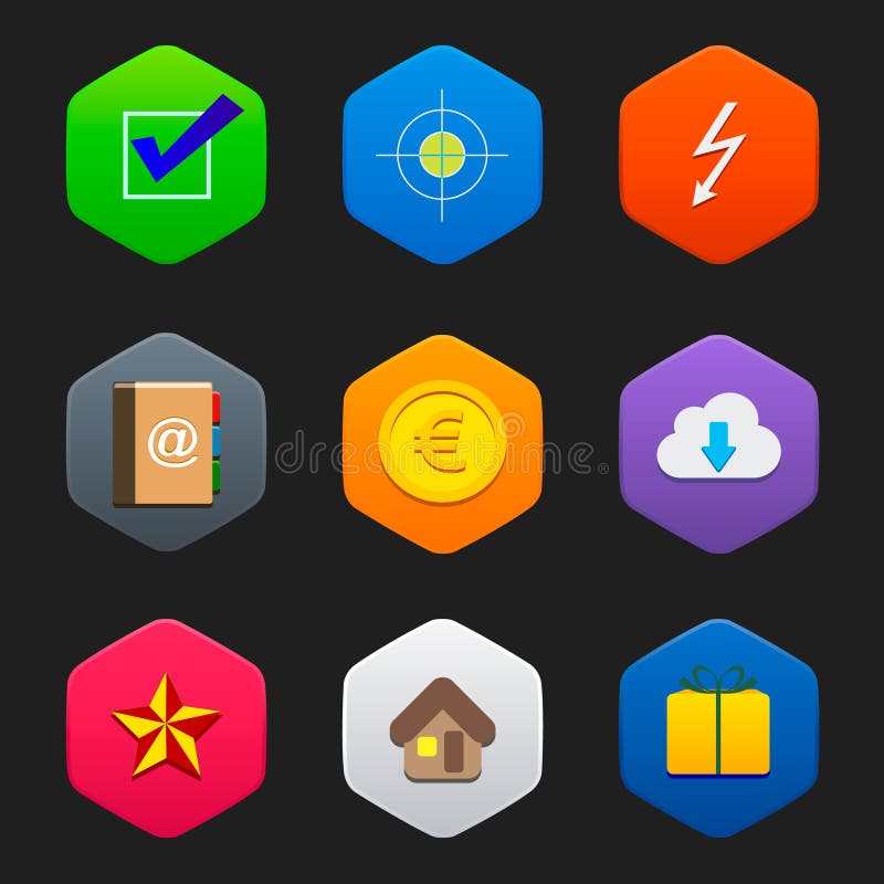 Minimalist flat icons E stock vector. Illustration of button - 35400036