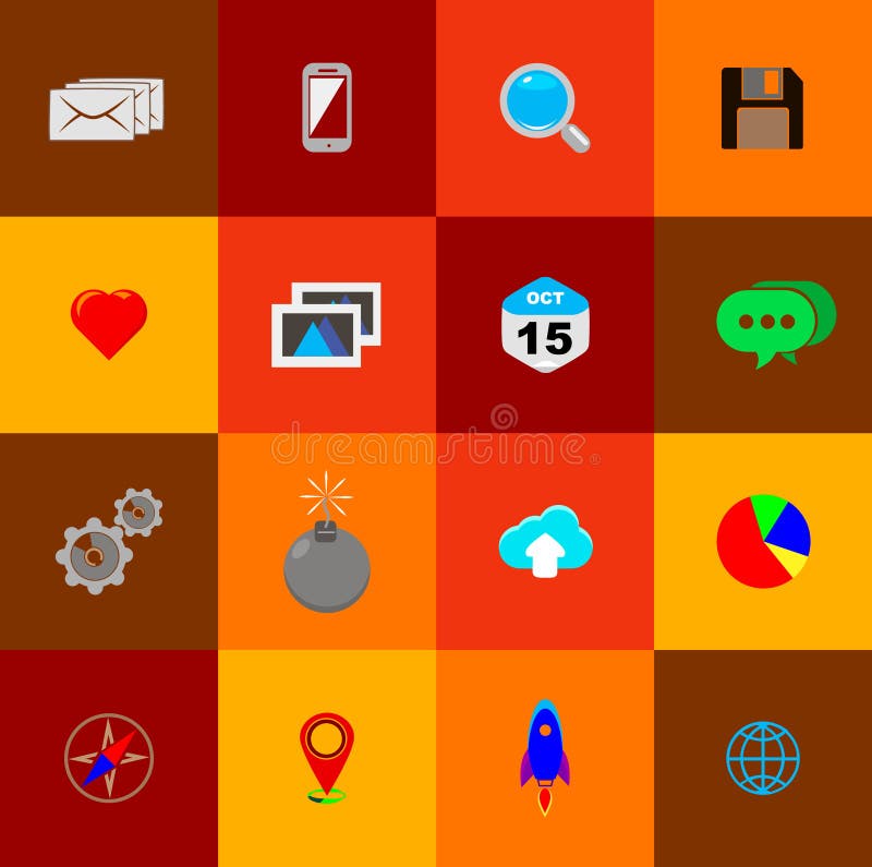 Minimalist flat icons 01 stock vector. Illustration of element - 35222509