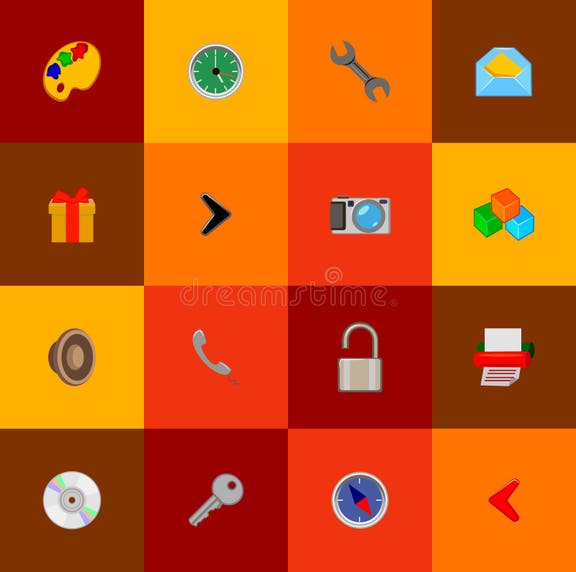 Minimalist flat icons 03 stock vector. Illustration of icon - 35251559